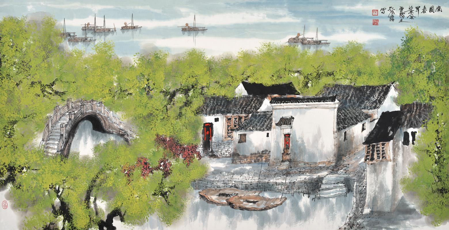 南国春早 68cm×136cm - 北京艺博林轩书画院